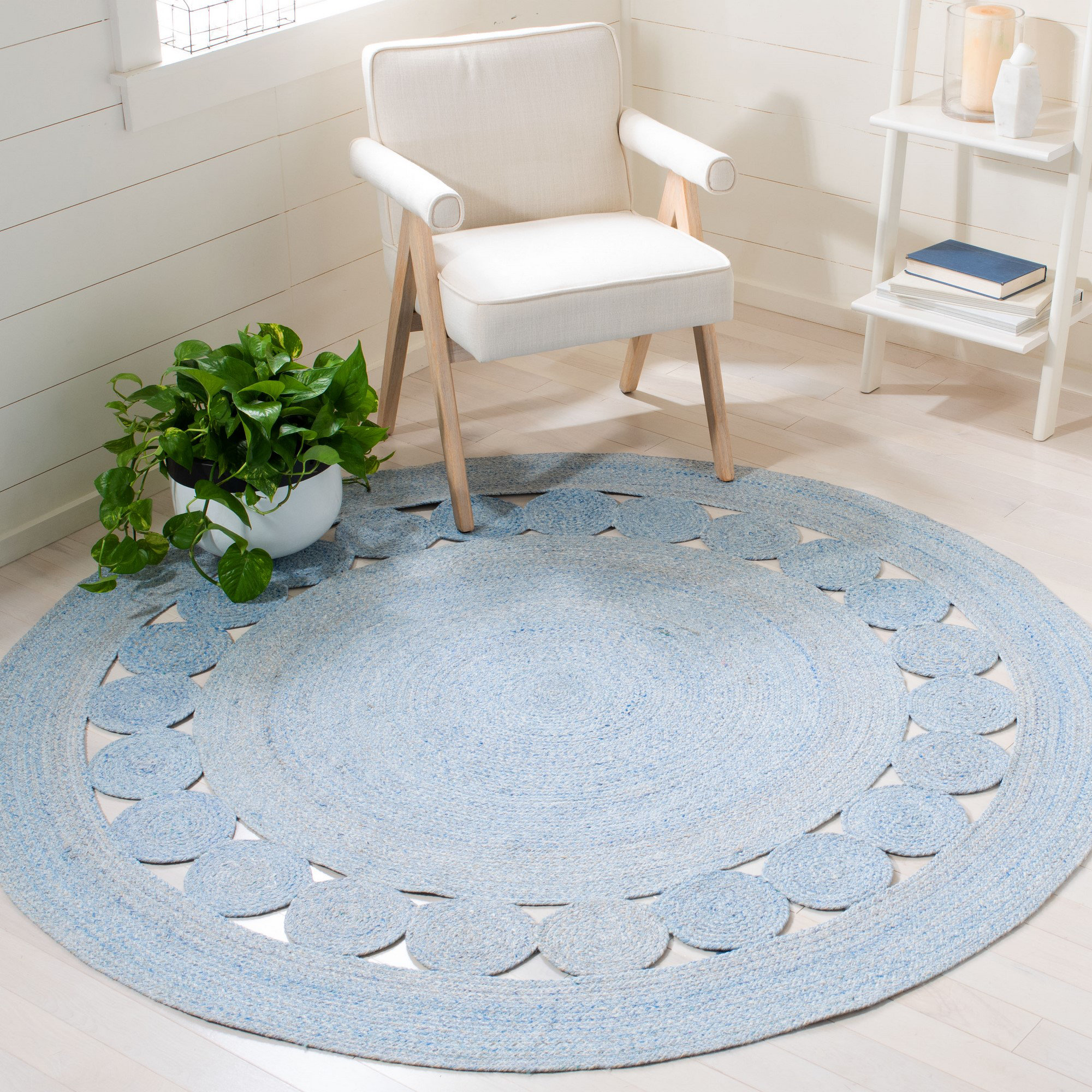 Dakota Fields Dotson Hand Braided Blue Area Rug | Wayfair