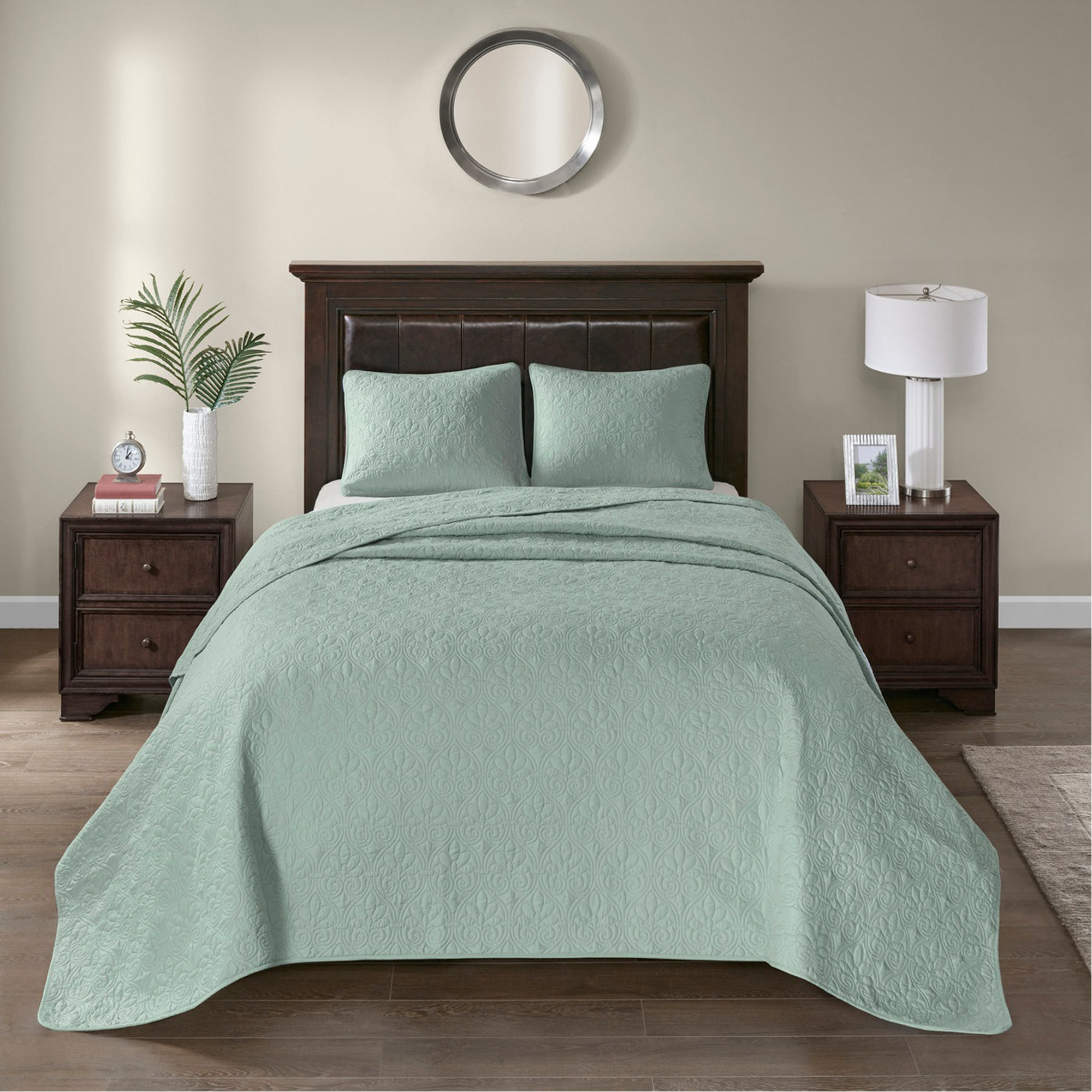 YUETAODIANZI Reversible Bedspread Set Mocha Queen | Wayfair