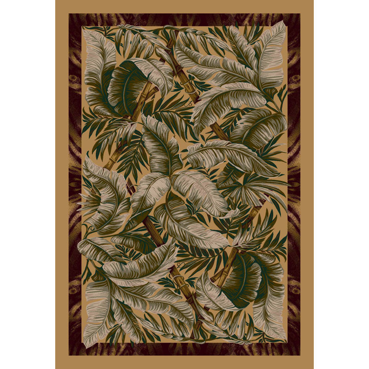 Milliken Jungle Fever Light Maize Floral Area Rug & Reviews | Wayfair