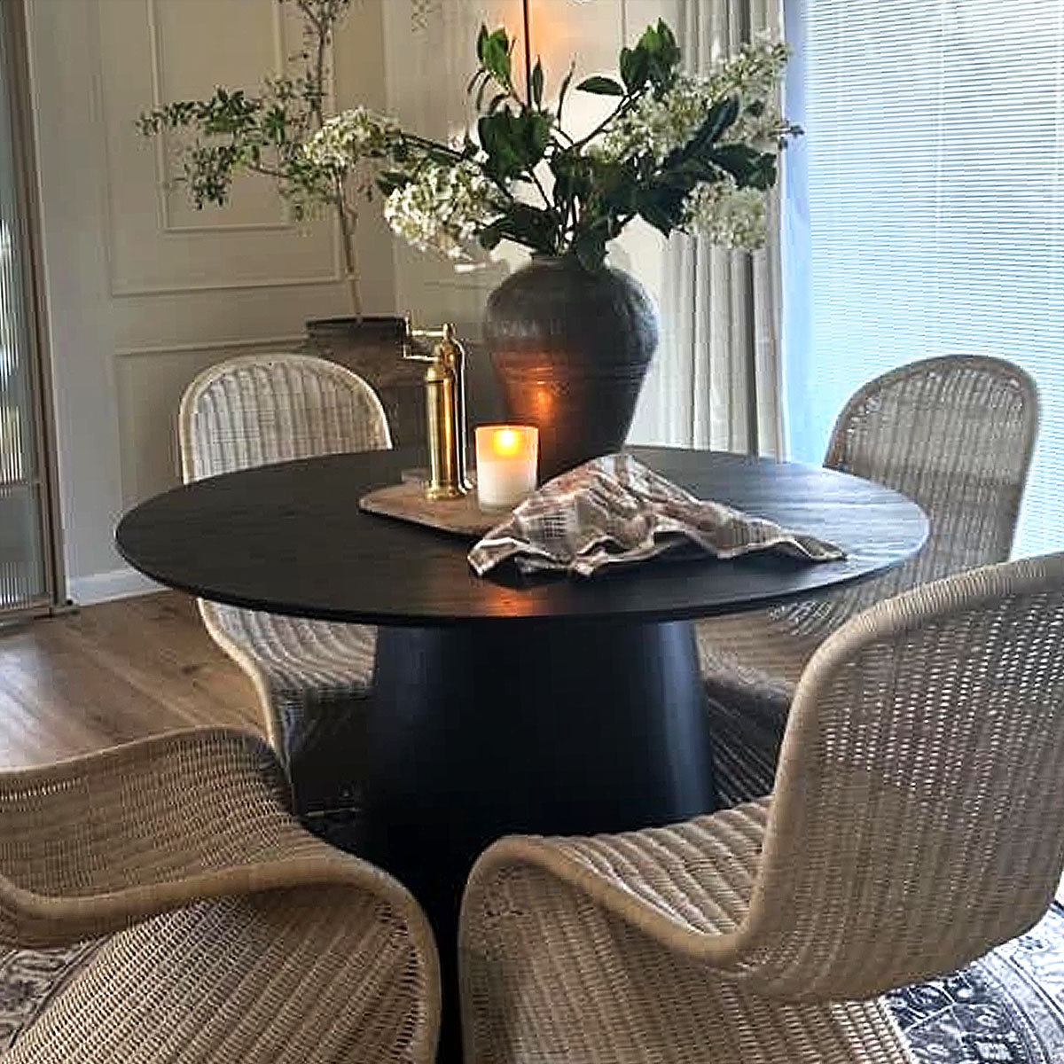 George Oliver Lanieya 42" Solid Oak Round Pedestal Dining Table ...