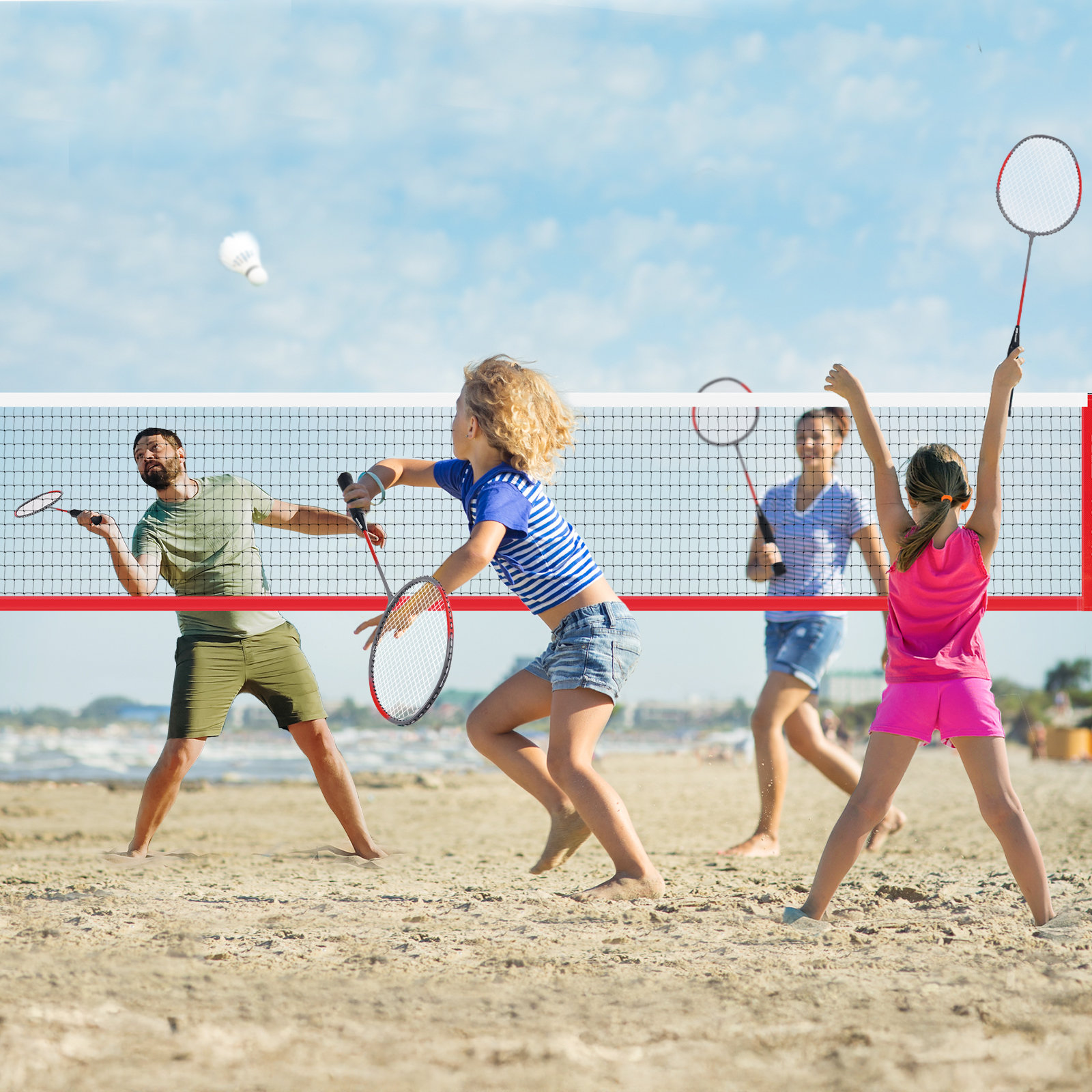 OXYGIE Badminton Set For Backyard, Portable 20 Feet Badminton Net With ...