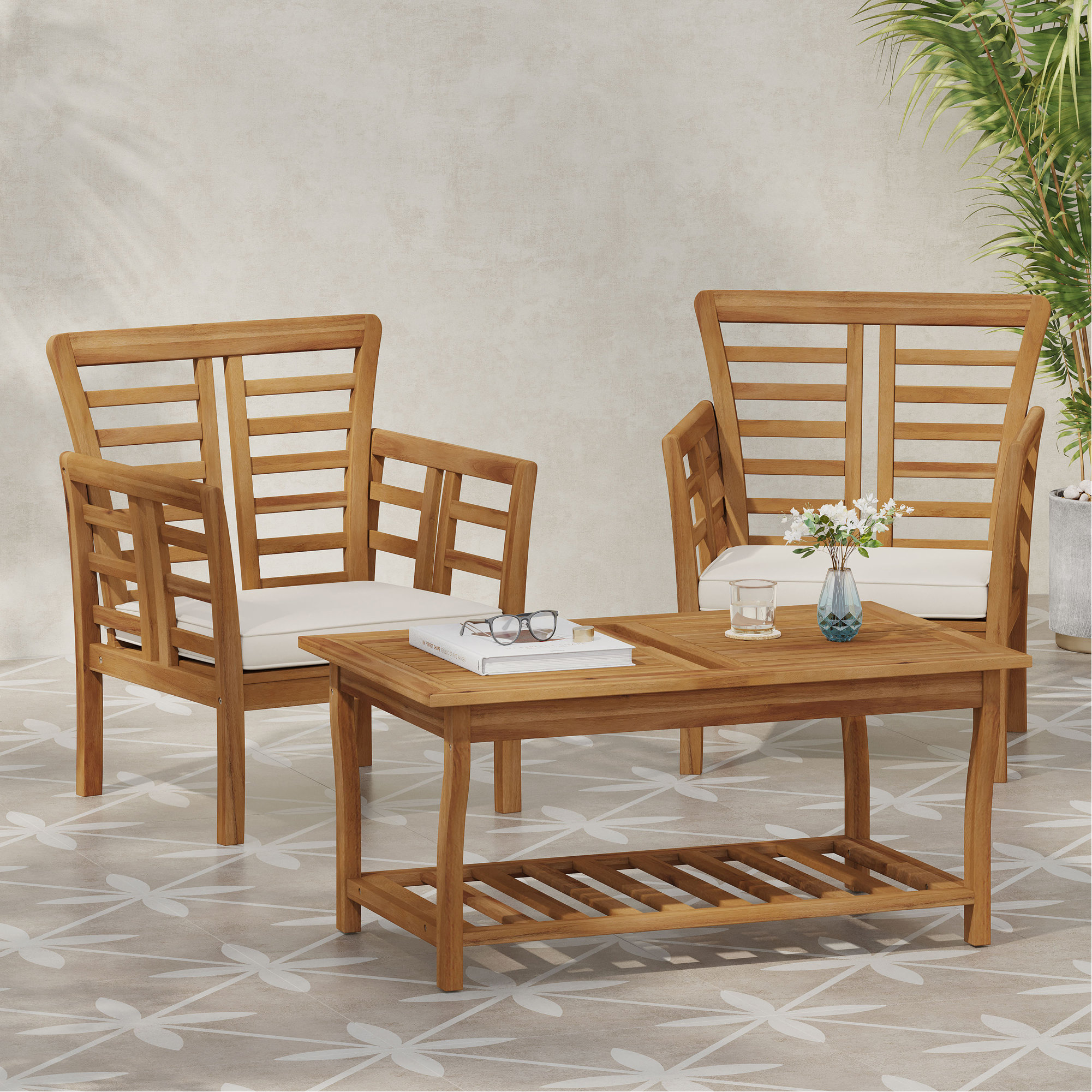 Dakota Fields 2 CLUB CHAIRS + TABLE | Wayfair