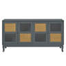 Decopom Stylish Four-Door Sideboard with Wavy Pattern Doors for ...