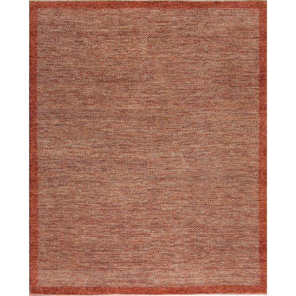 Samad Rugs Textures Hand Knotted Wool Copper Area Rug | Wayfair