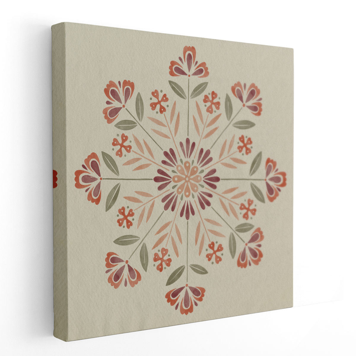 Latitude Run® Folk Snowflakes I - Canvas Print Wall Art | Wayfair