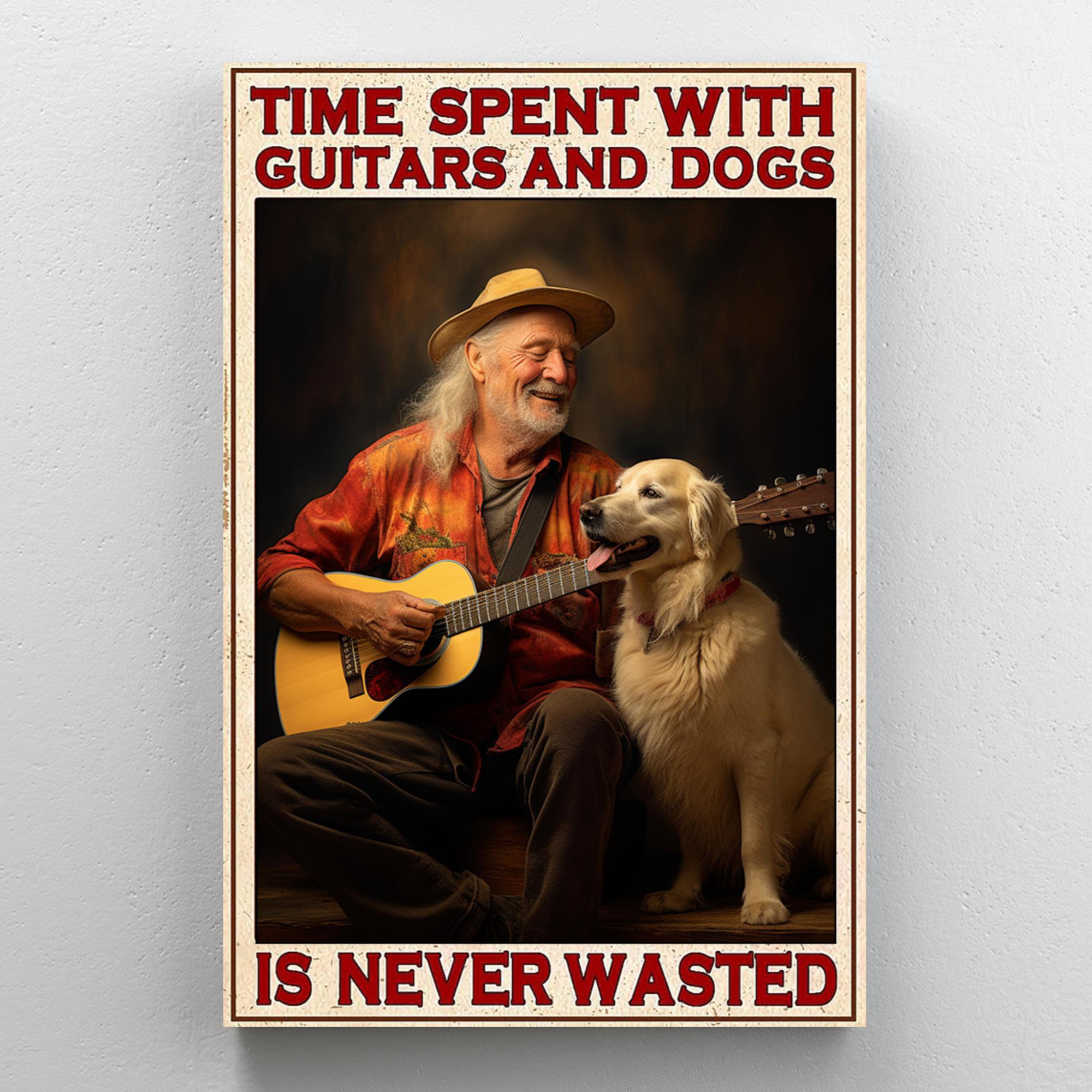 Trinx Dametrice Time Spent With Guitars And Dogs On Canvas Graphic Art ...