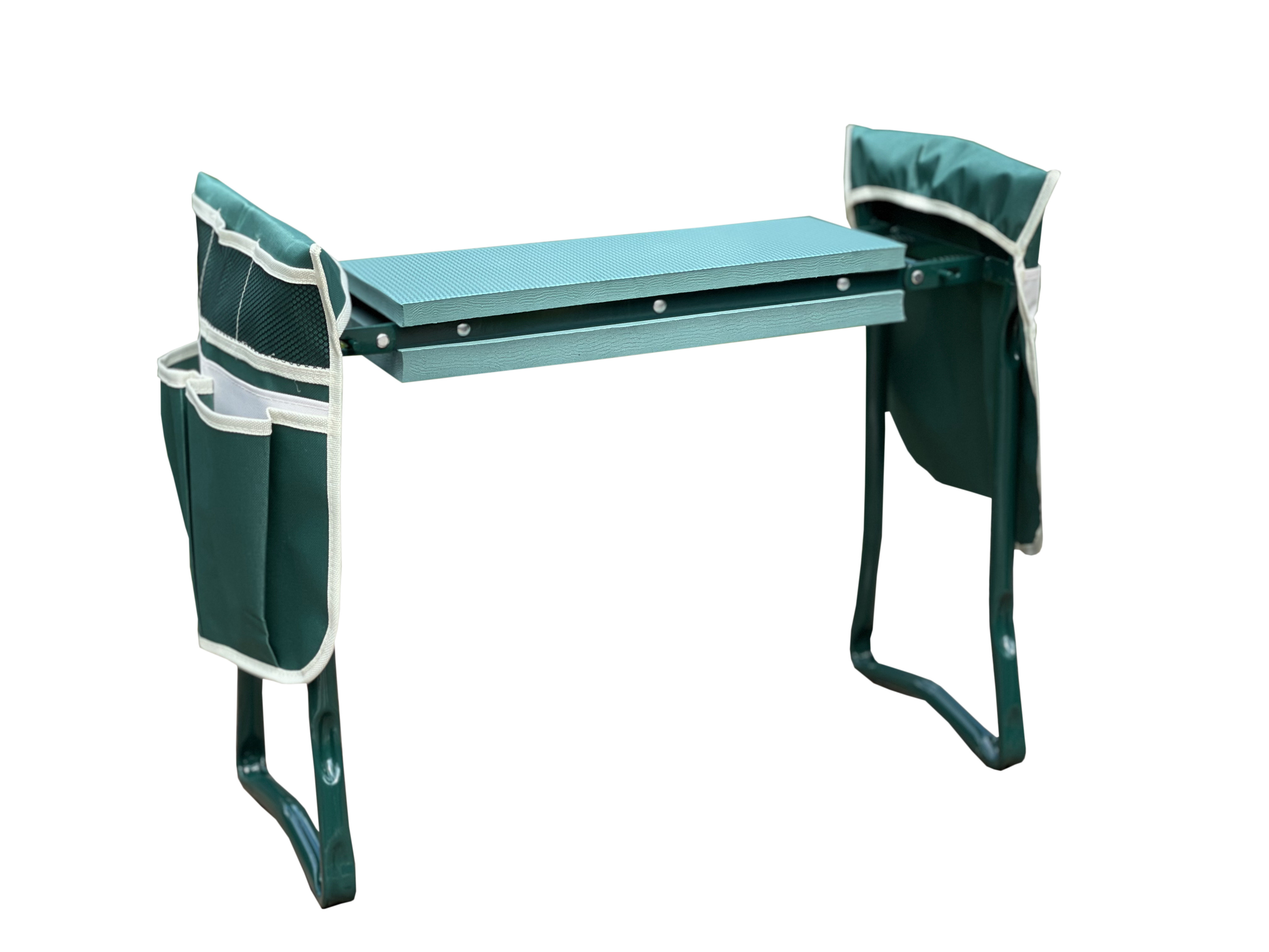 Juggernaut Storage Folding Garden Bench Stool With Kneeling Pad ...