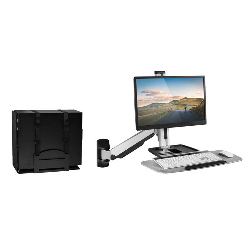 Mount-It! Height Adjustable Sit Stand Wall Mount Workstation with ...