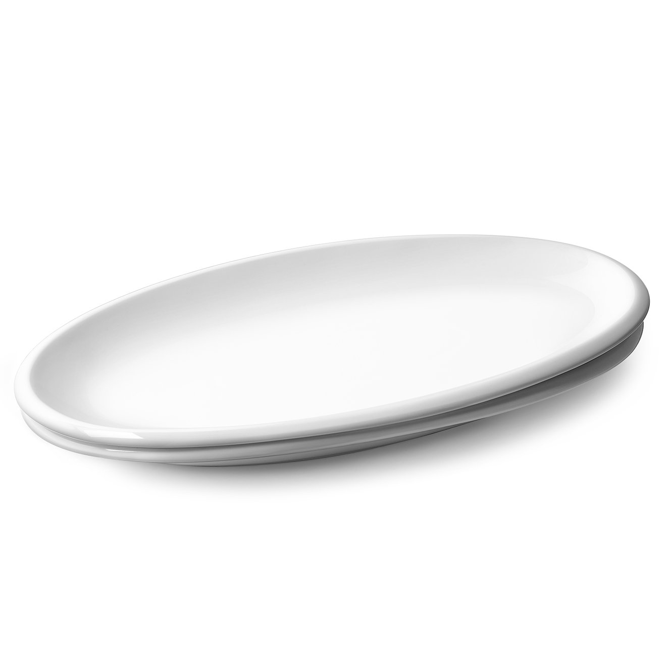 Ebern Designs 2-Piece Oval Serving Platter Set - 14" White Porcelain ...