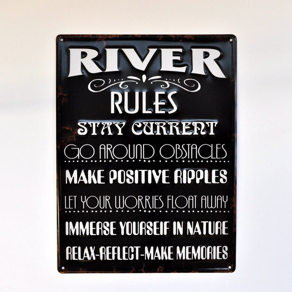 Trinx River Rules - Unframed Textual Art Print on Metal | Wayfair