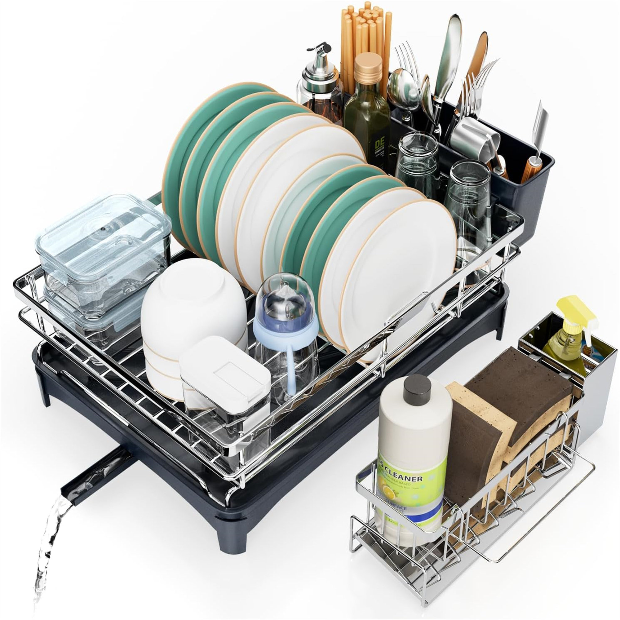 PAVORA Kitchen Countertop Dish Drying Rack - 304 Stainless Steel ...