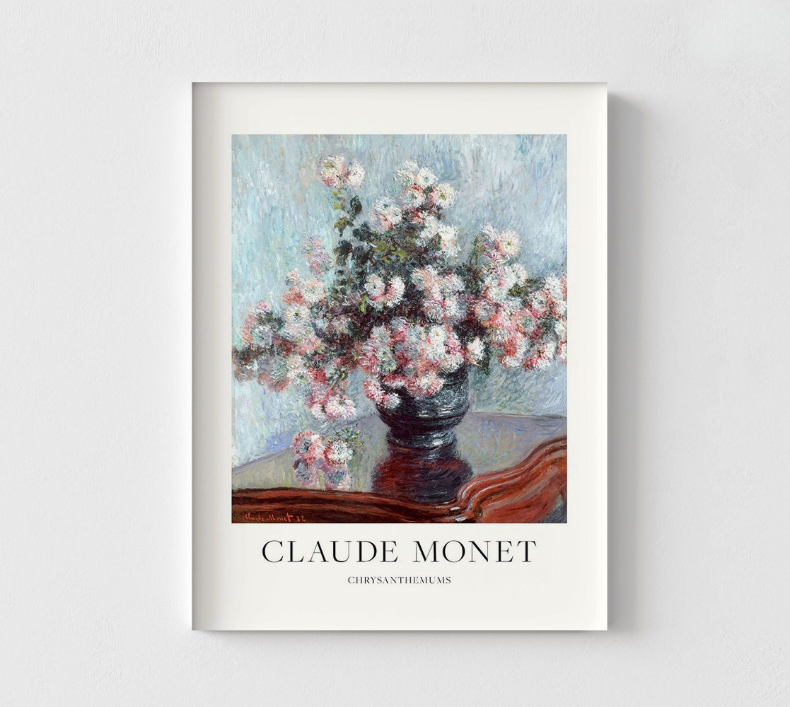 WeFrameArt Chrysanthemums By Claude Monet, Floral Decor, Monet Painting ...