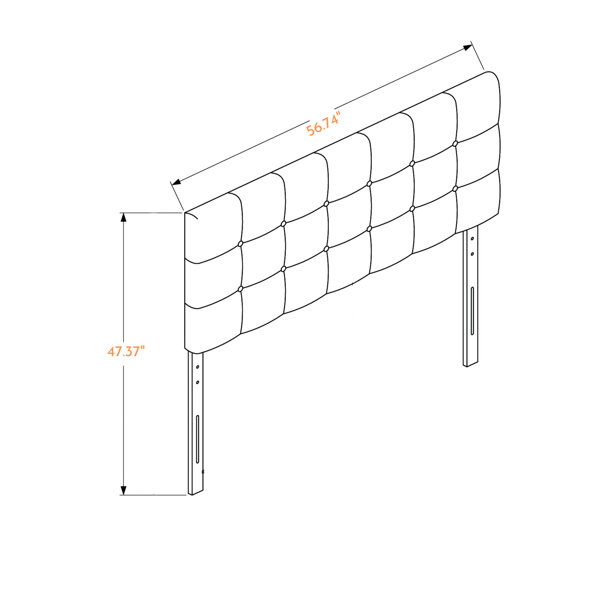 Lark Manor™ Radius Bed, Full, Upholstered, Brown Leather Look ...