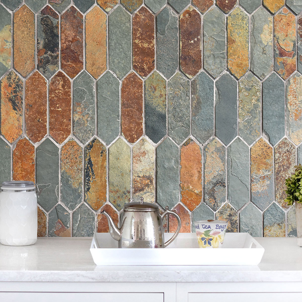 slate tile backsplash