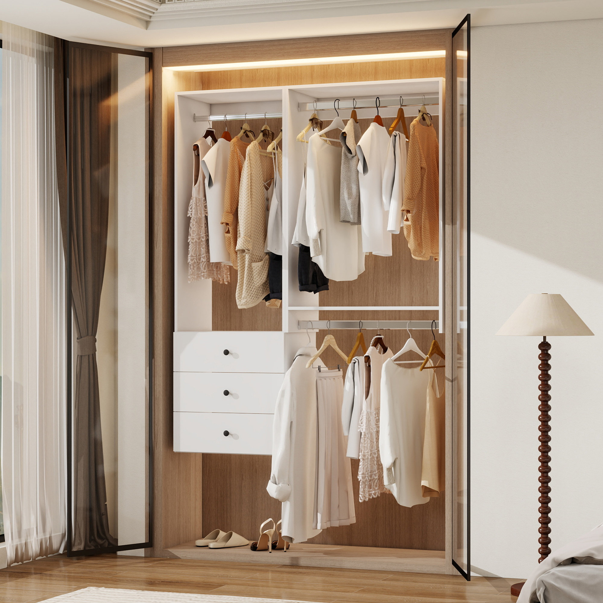 Latitude Run® Closet Organizers and Storage System, Modern Closet ...