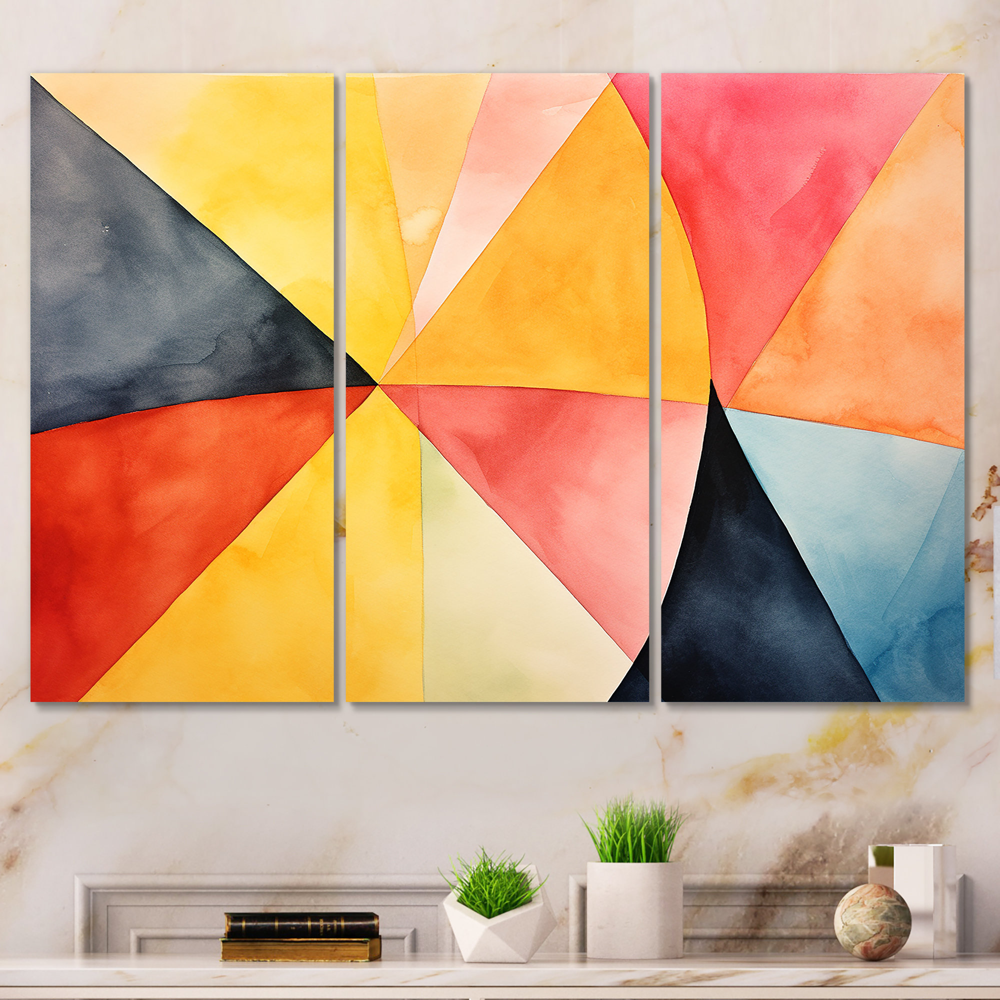 Ivy Bronx Geometric Soft Colors Tiles I - Geometric Wall Art | Wayfair