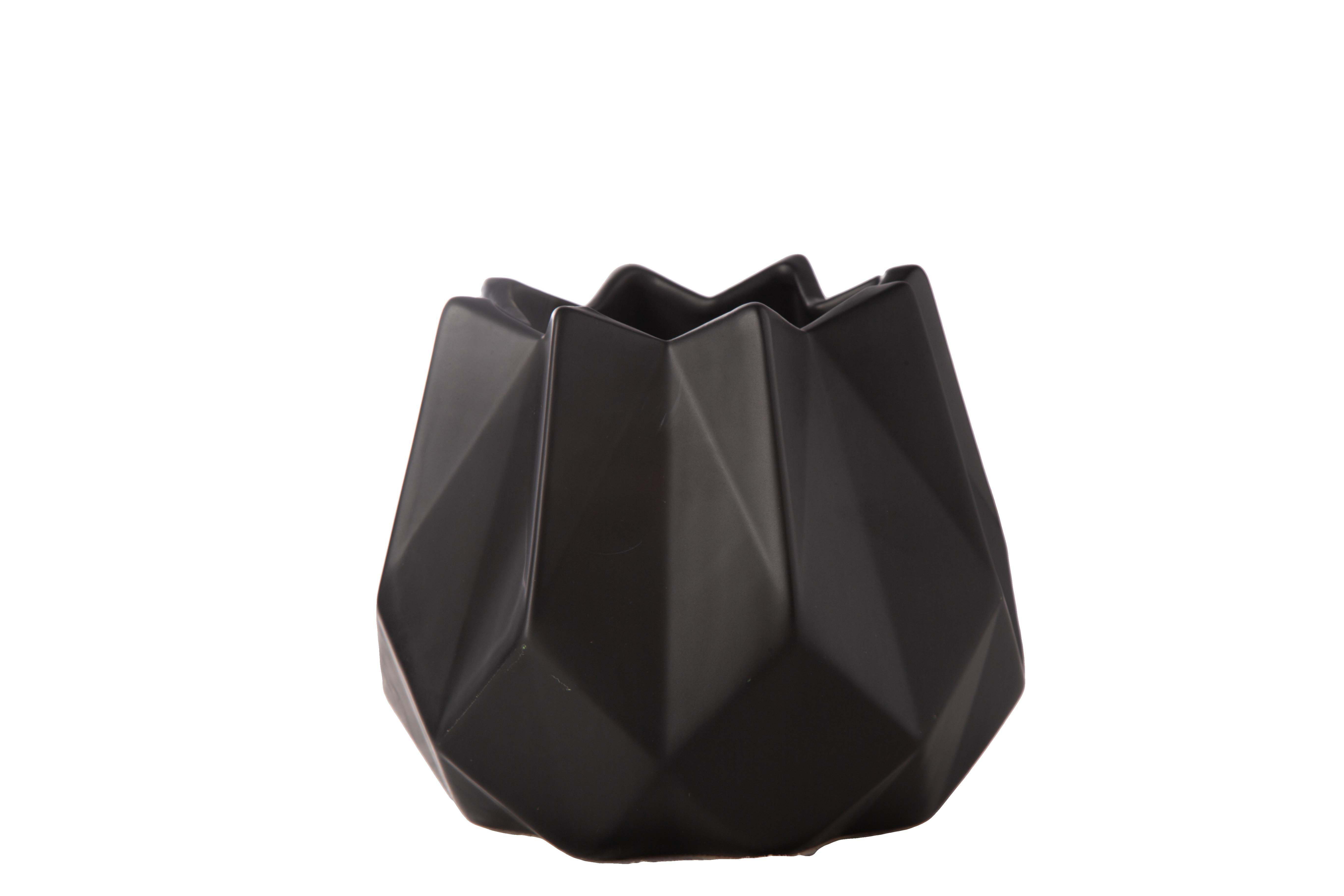 Wrought Studio™ Ceramic Round Pot Matte Finish Black | Wayfair