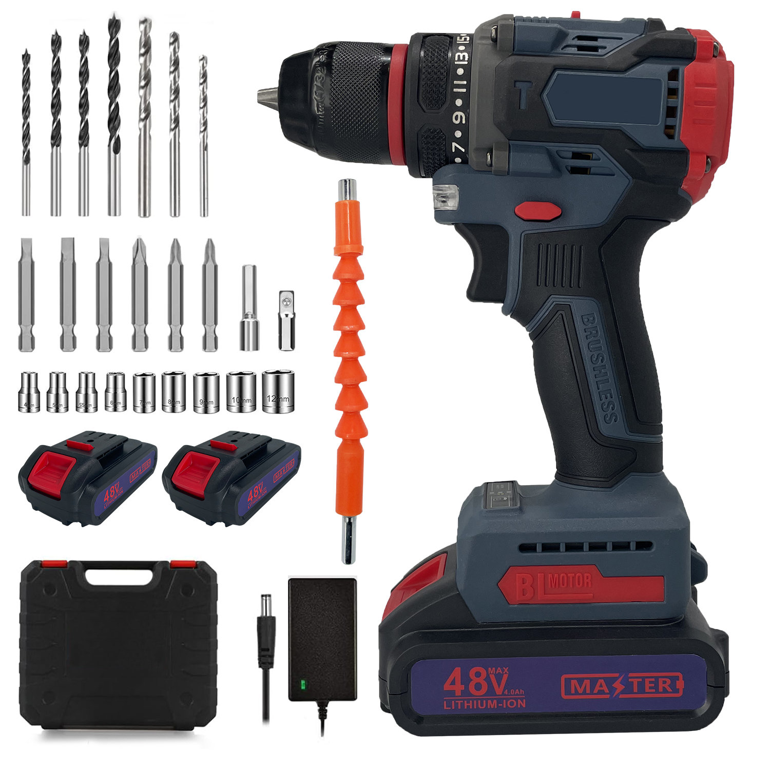 17 Stories 18.5v Cordless Brushless Drill Set, Power Drill Kit With 2 ...
