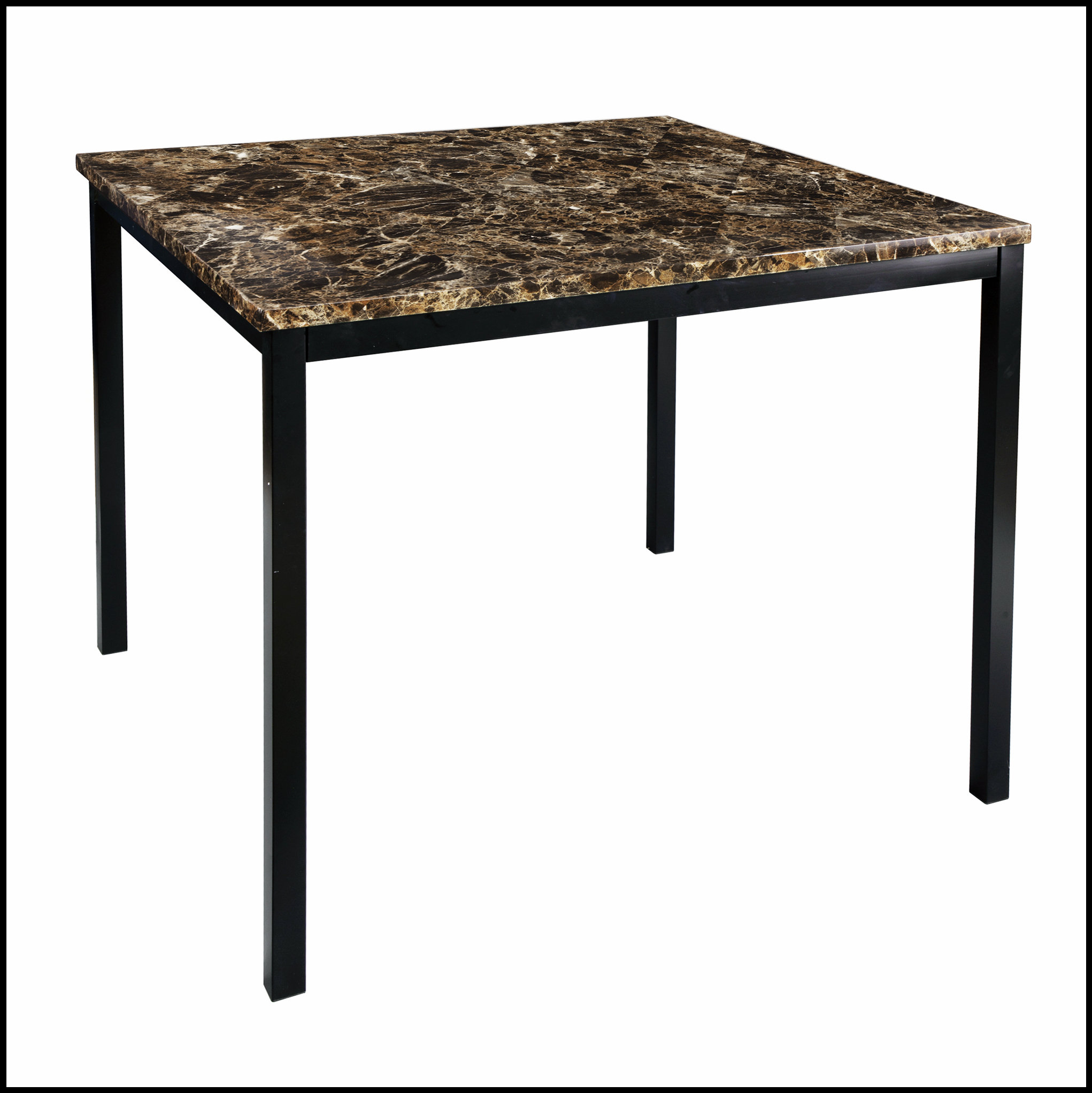 Latitude Run® Counter Height Table with Metal Frame and Top, Perfect ...