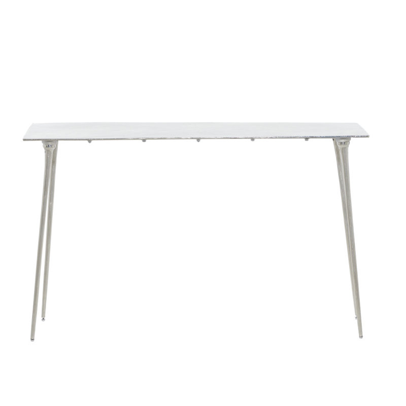 Wrought Studio™ Aluminum Metal Silver Console Table | Wayfair