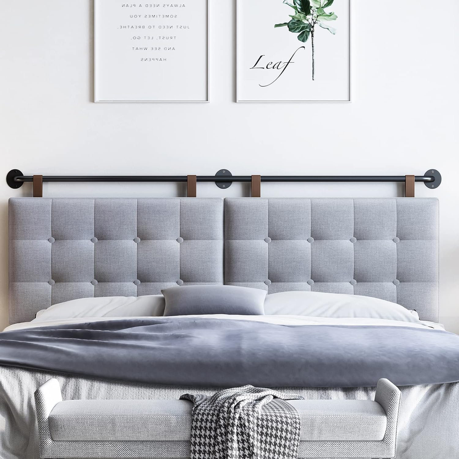 17 Stories Headboards Upholstery Button Tufting Headboards with Linen ...