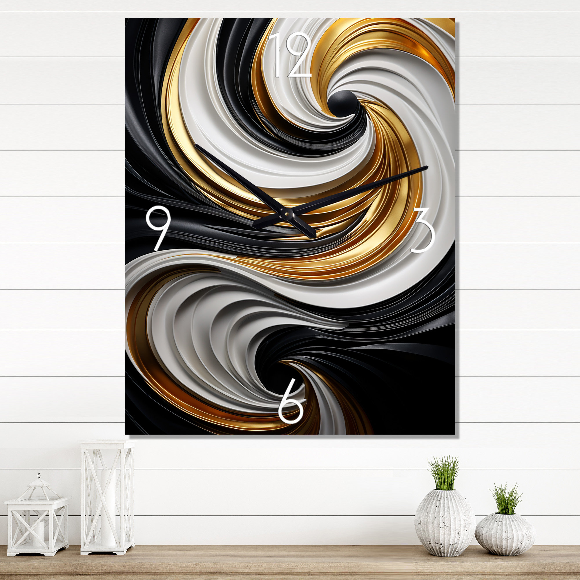 Design Art Liquid Gold Black Swirling Dimension IV - Abstract Spirals ...