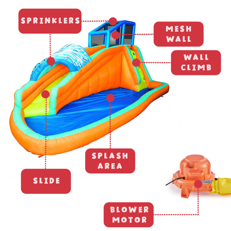 Banzai Surf Rider Kids Inflatable Outdoor Aqua Lagoon Water Slide ...