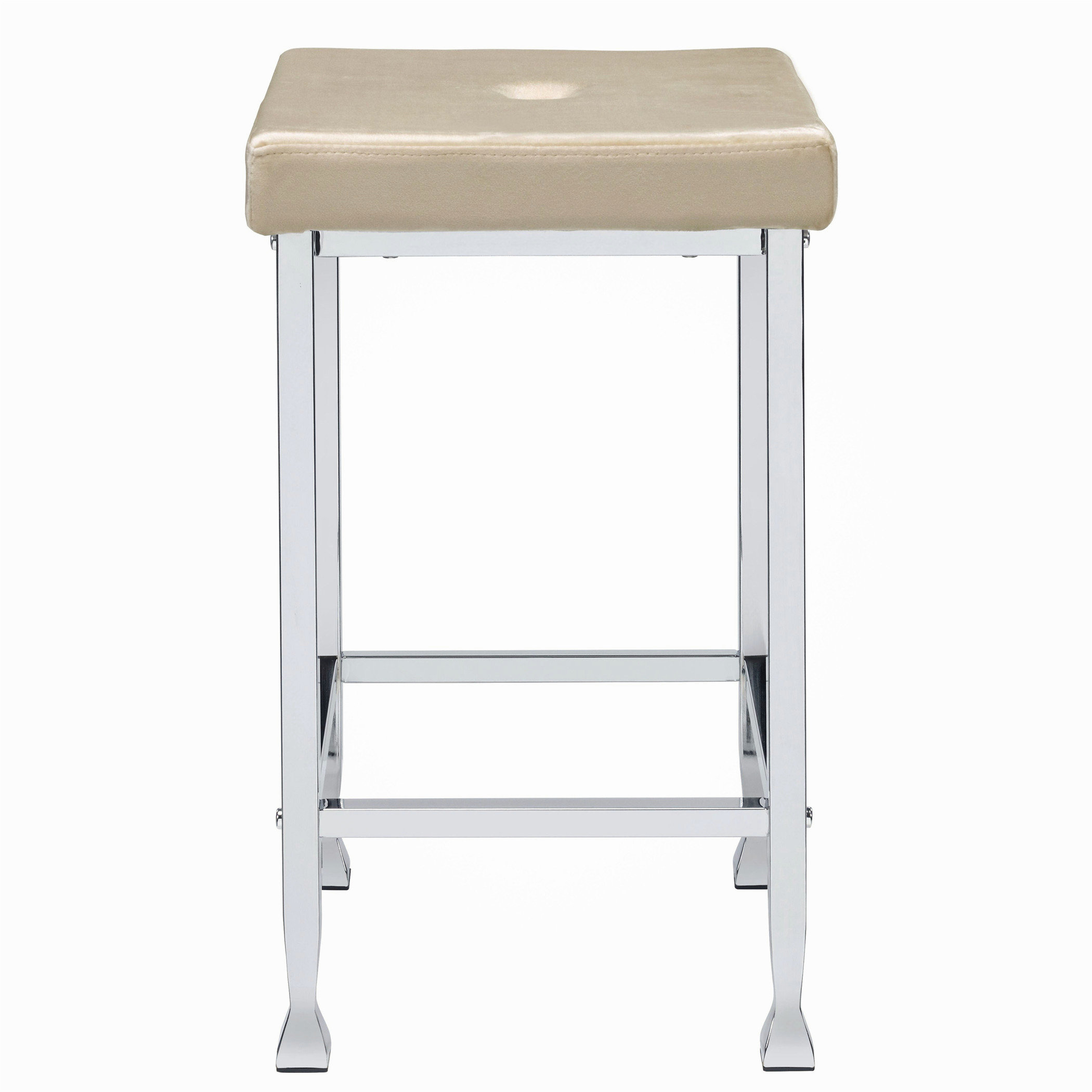 Hokku Designs 2PC Beige and Chrome Padded Seat Counter Height Stools ...