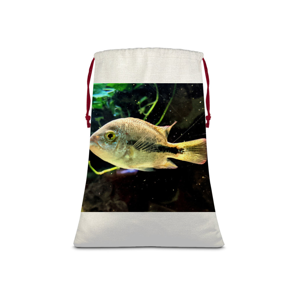 East Urban Home White And Black Fish 2 Sublimation Linen Drawstring ...