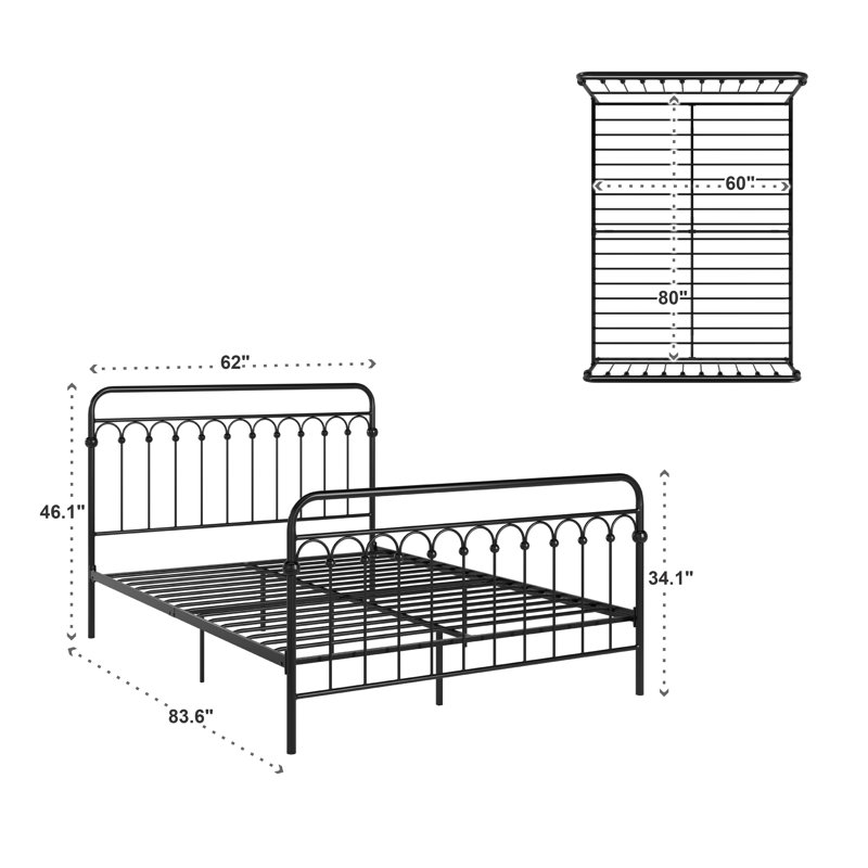 Sand & Stable Eyres Metal Slat Bed & Reviews | Wayfair