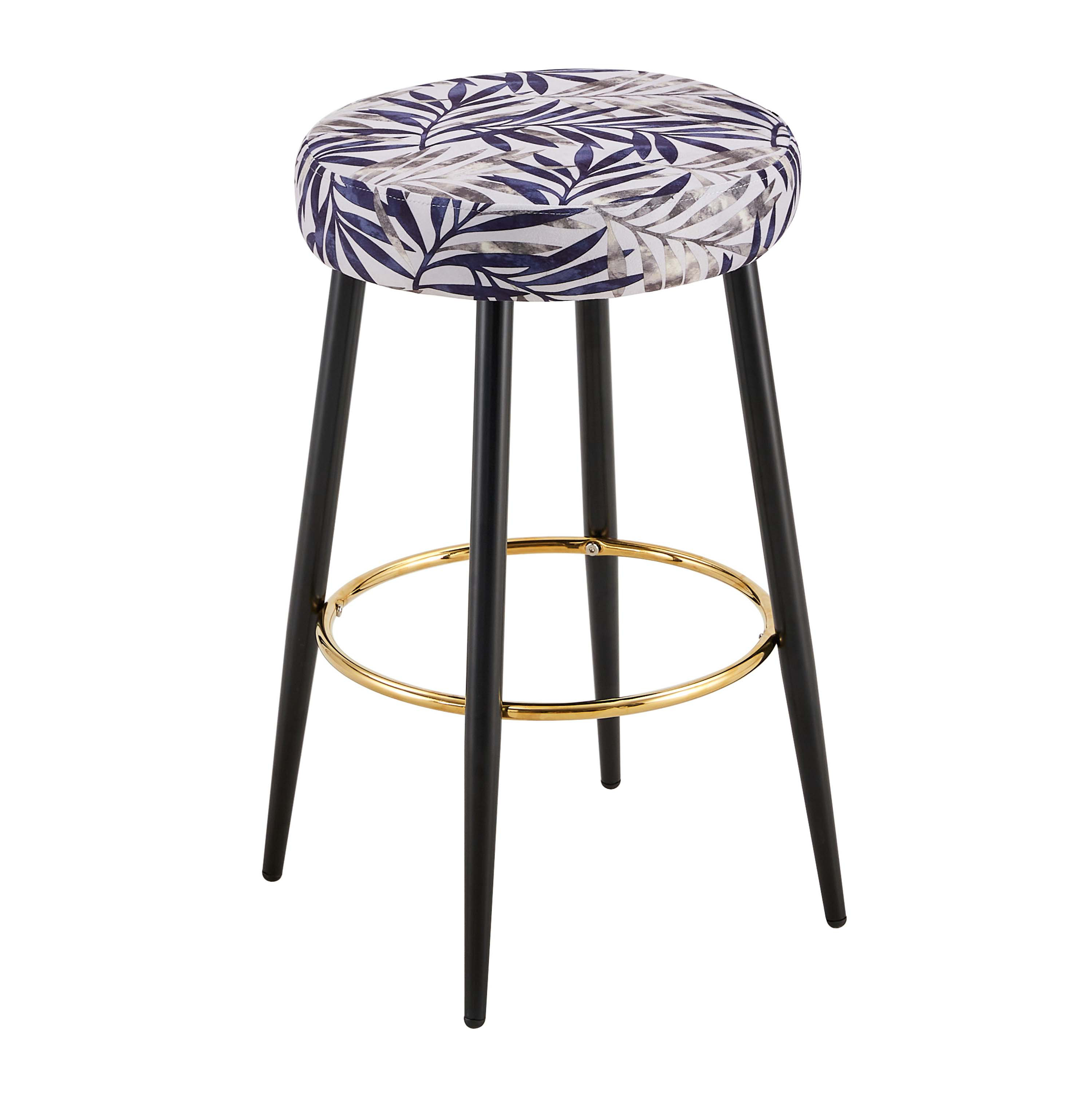 Everly Quinn Counter Height Bar Stools Set of 2, PU Kitchen Stools ...