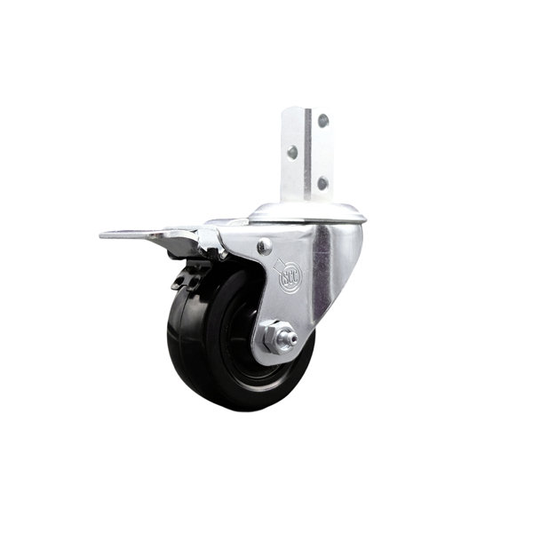Service Caster Hard Swivel Square Stem Caster with Total Lock Brake ...