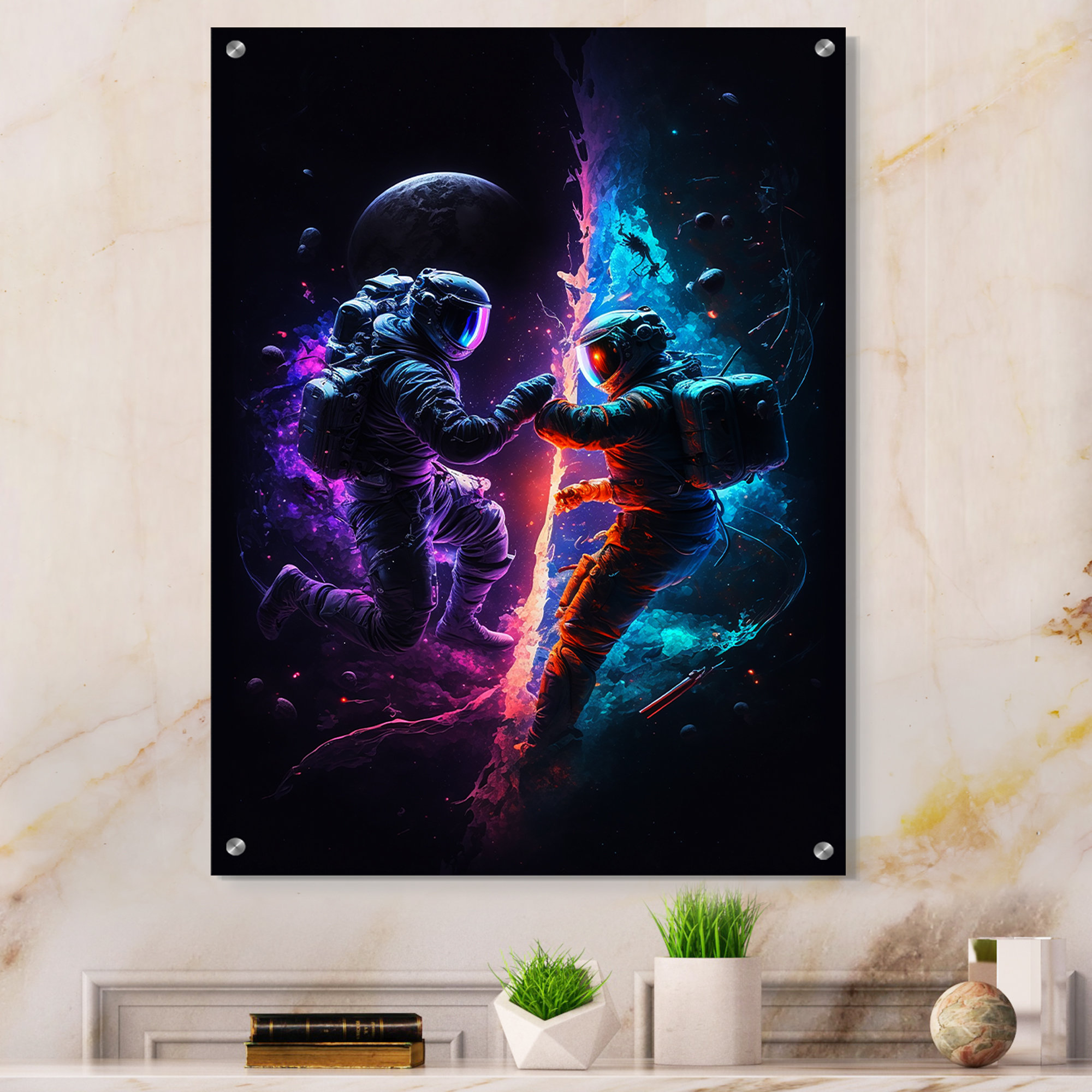 Ebern Designs Cosmic Astronaut Explorers II - Space Acrylic Wall Art ...