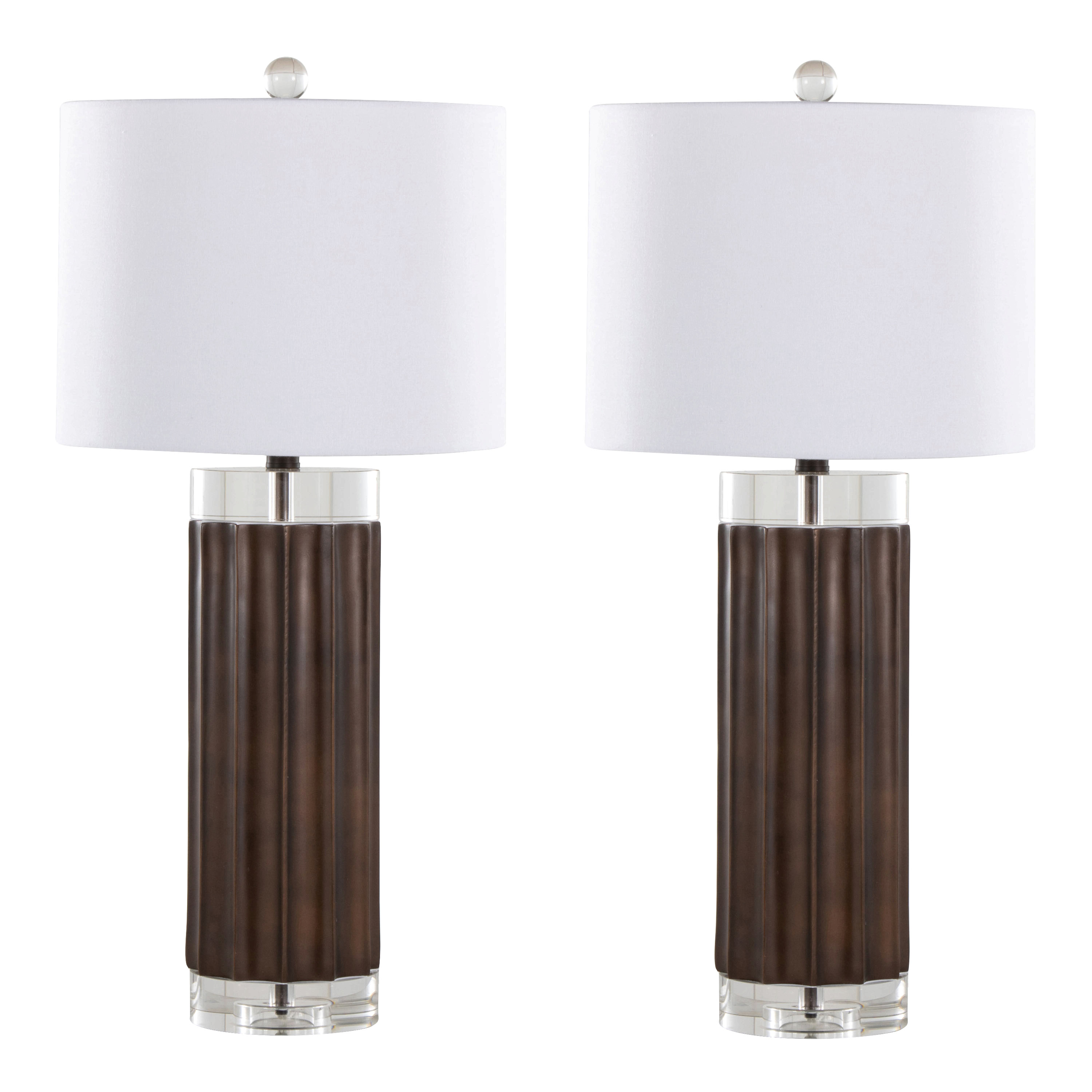 Hokku Designs Cylinder Fluted 29.25" Contemporary Polyresin Table Lamp ...