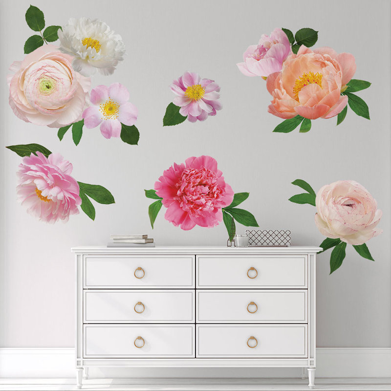 Rosdorf Park Large Flower Removable Wall Decals | Wayfair