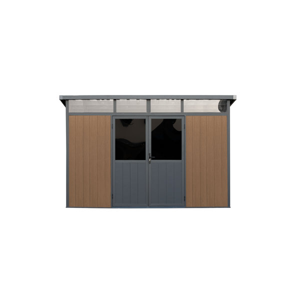 Leisure Season Wood Plastic Composite Heavy Duty Storage Shed With ...