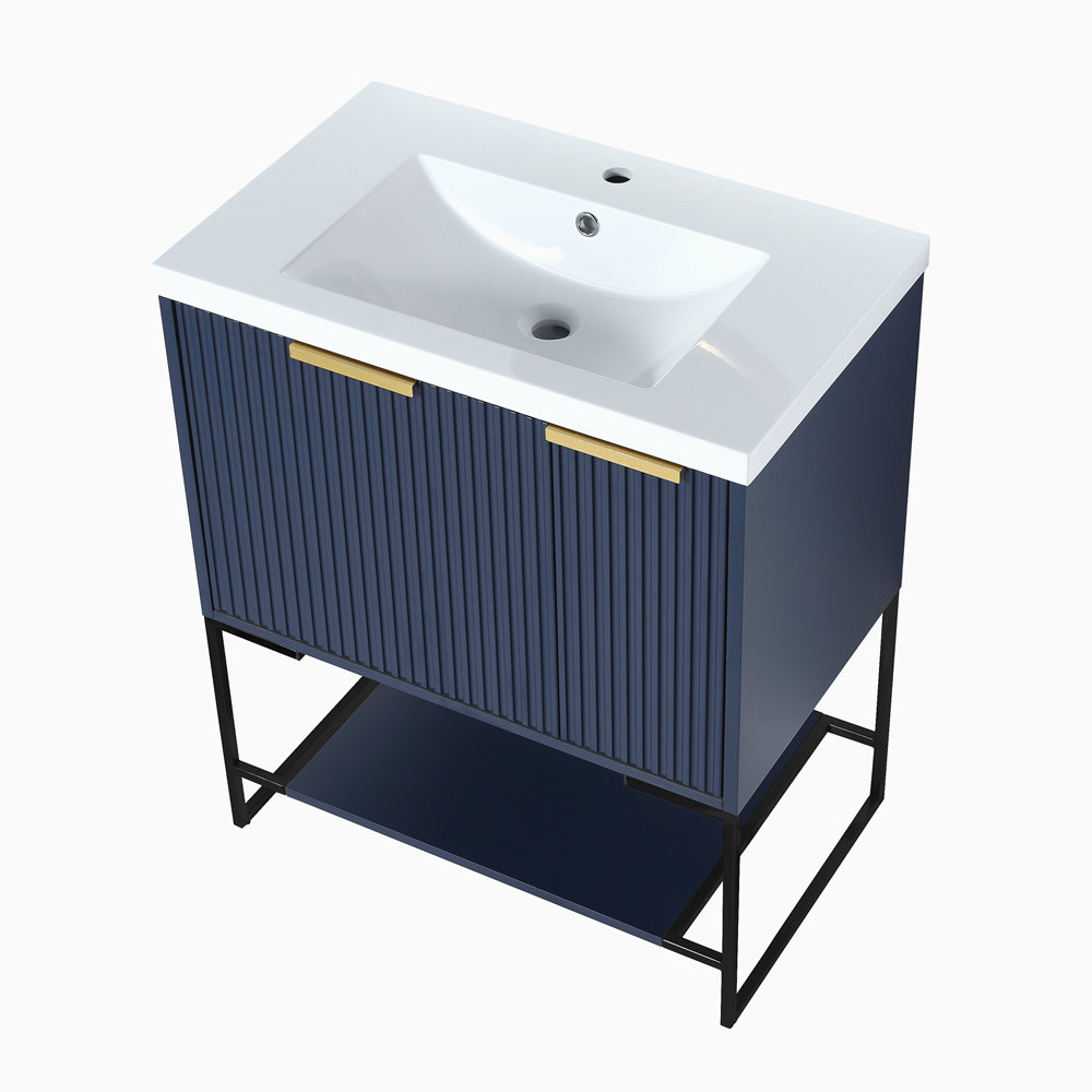 Hokku Designs 30 Inch Freestanding Bathroom Vanity With Resin Basin ...