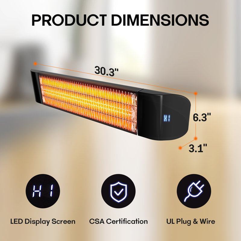 Paraheeter 1500 Watt Electric Ceiling Mounted Patio Heater & Reviews ...