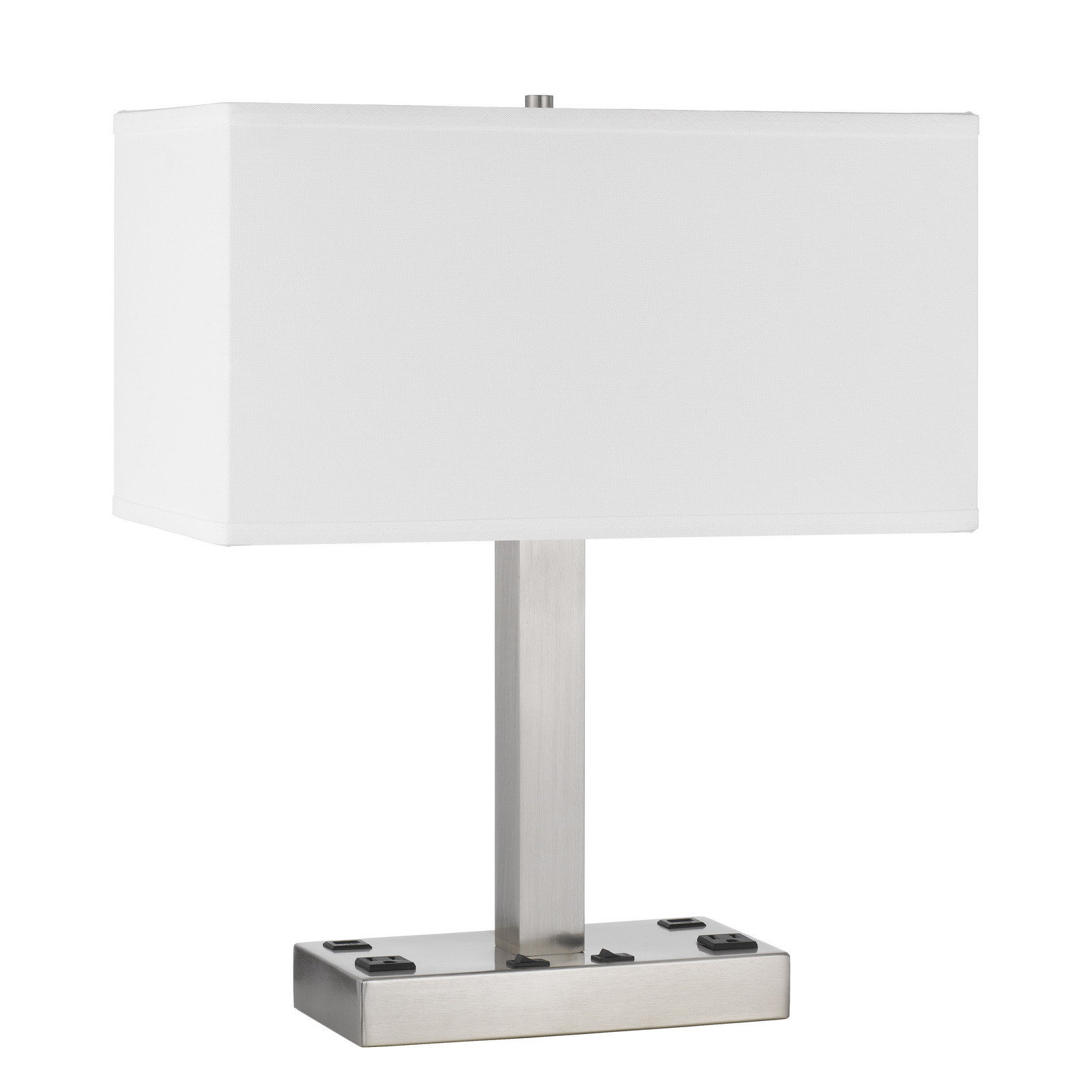 Hokku Designs Faiz 20.5" Silver Desk Lamp with USB and Outlet | Wayfair