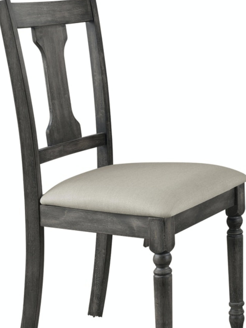 George Oliver Brett Armless Linen Dining Chairs with Wooden Backrests ...