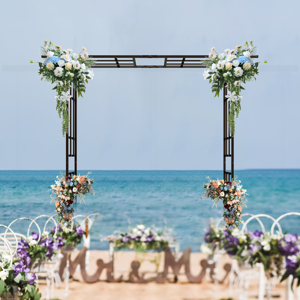 Arlmont & Co. Metal Garden Arch with Adjustable Width W42.52''~W78.15 ...