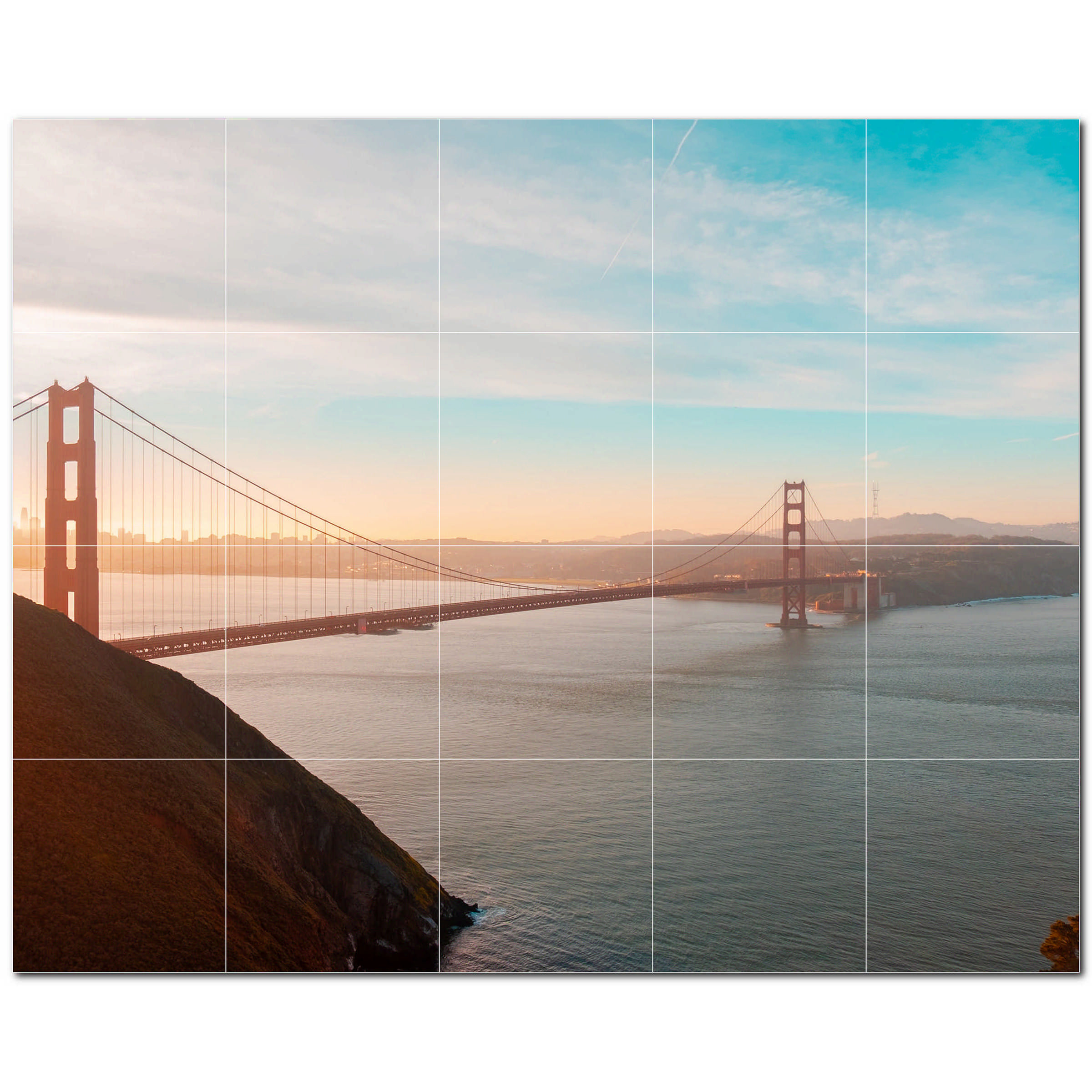 Picture-Tiles.com 60" x 48" Ceramic Bridge Photo Decorative Mural Tile ...
