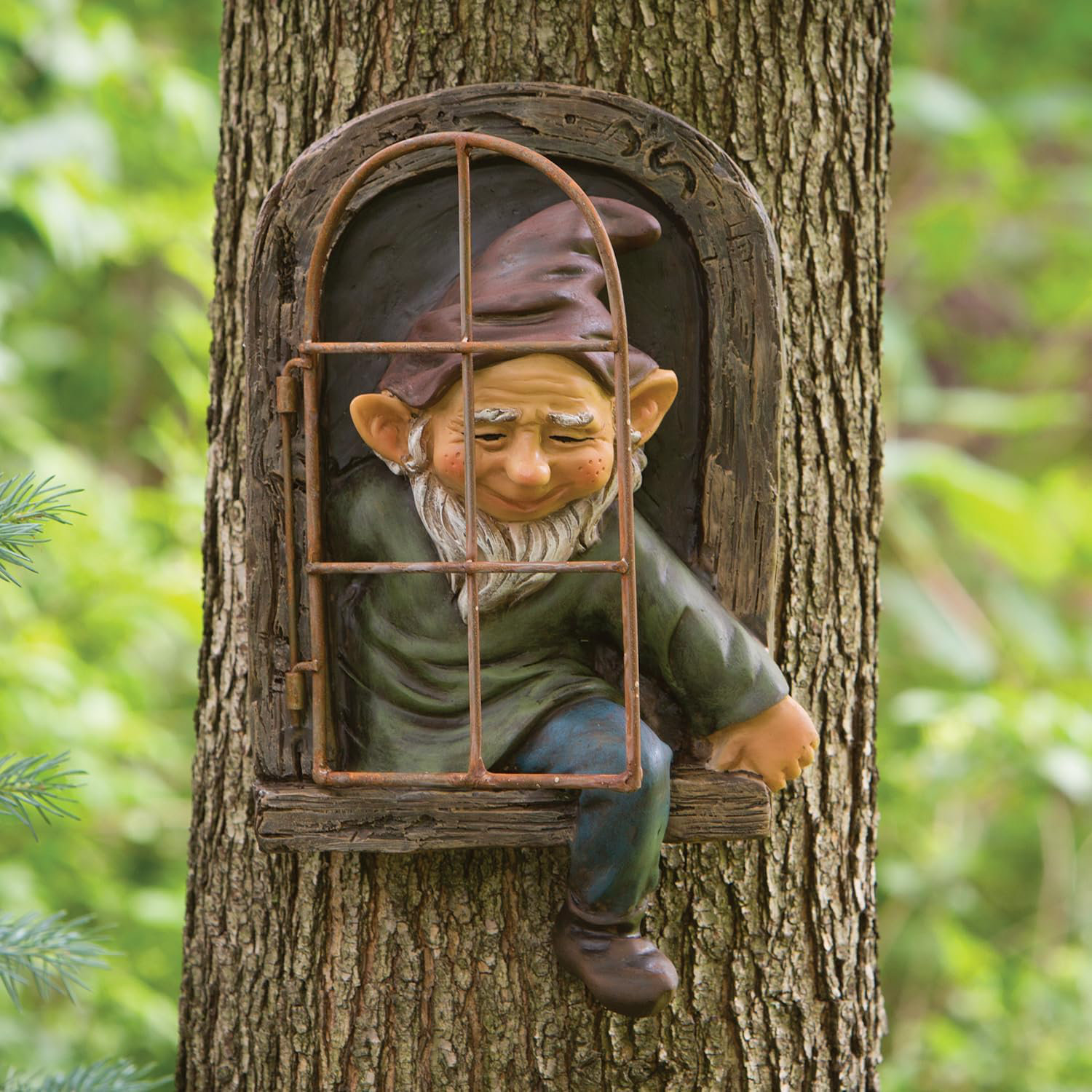 Arlmont & Co. Elf Out The Window Yard Decorations Outdoor Tree Faces ...