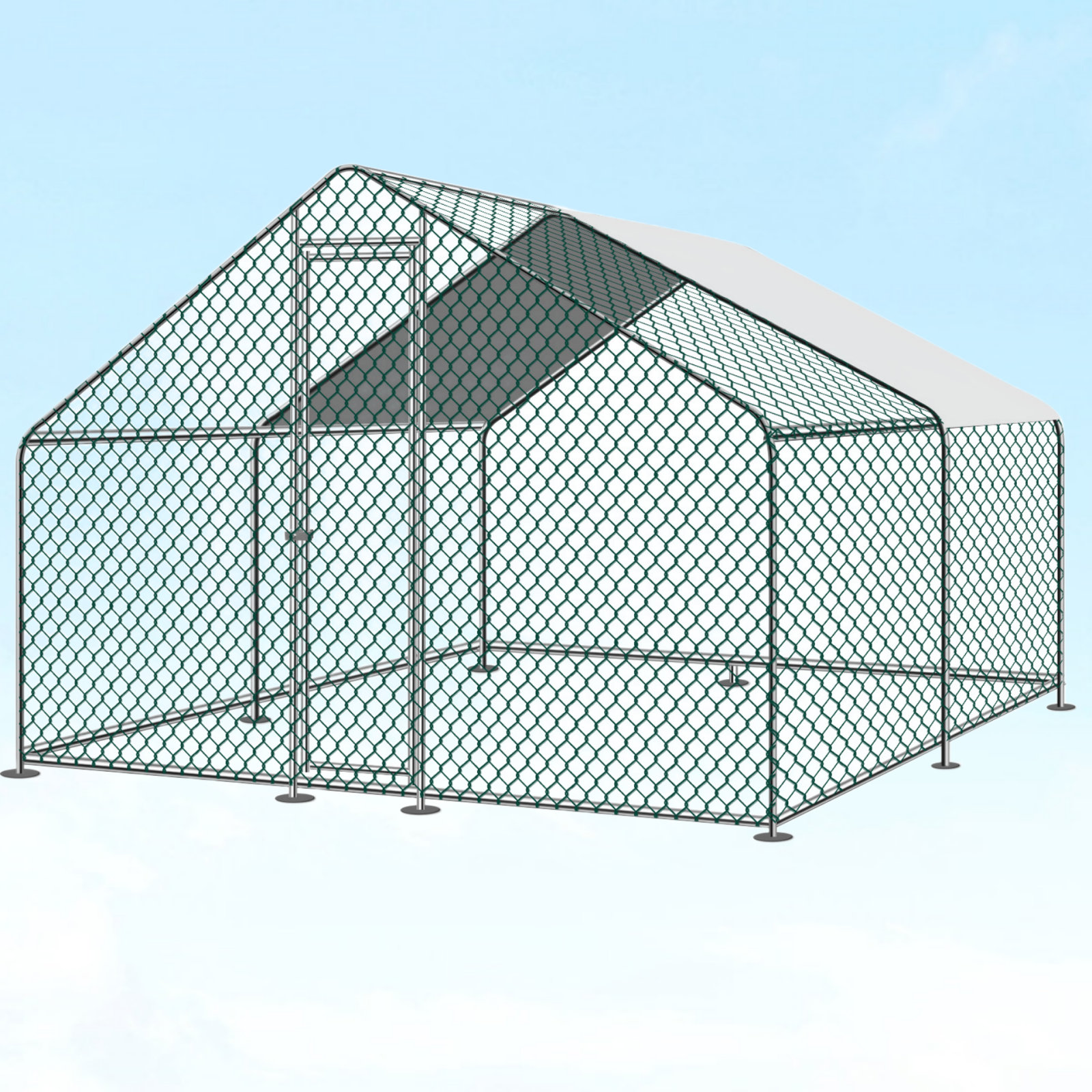 Arlmont & Co. Tellervo Chicken Coop Large Metal Chicken Run for ...