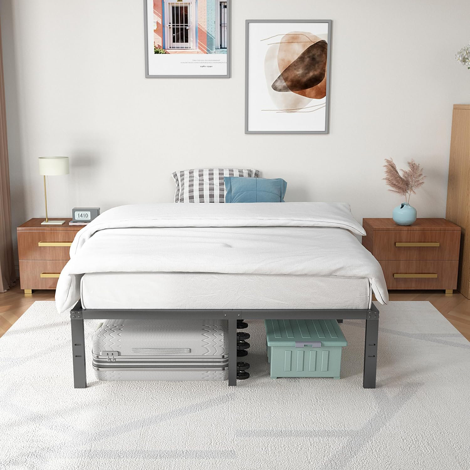 Arsuite Base de lit plateforme - Base en métal robuste, rangement sous ...
