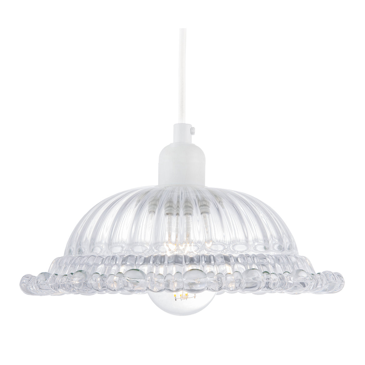 Fairmont Park Designer Clear Line Ribbed Glass Pendant Lamp Shade With ...