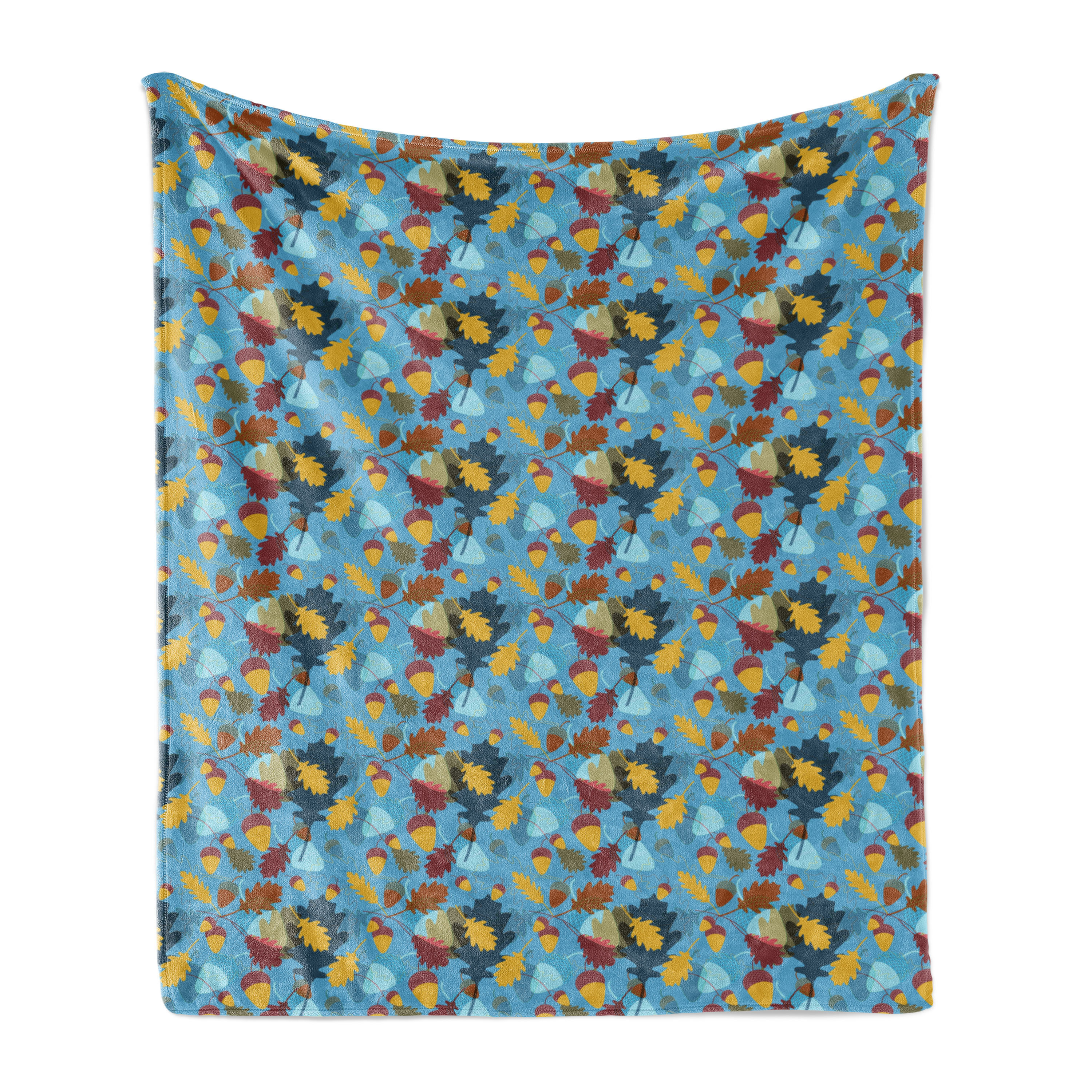 Ambesonne Acorn Fleece Throw Blanket Abstract Overlapped Piece ...