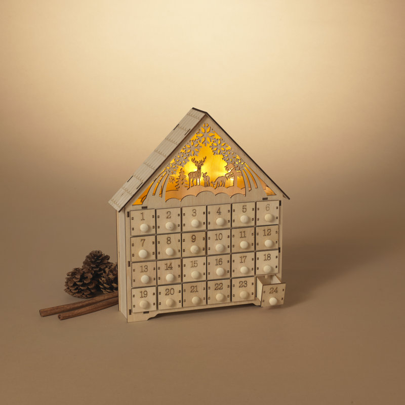 Millwood Pines 11.8 In. Laser Cut Winter Scene Advent Calendar | Wayfair
