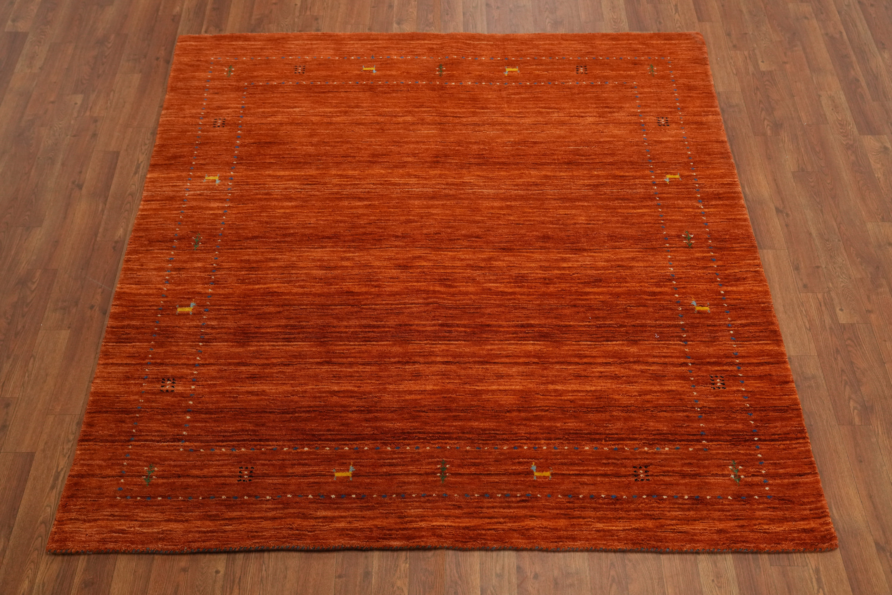 Rug Source Outlet Tribal Wool Gabbeh Style Indian Square Area Rug 6x6 ...