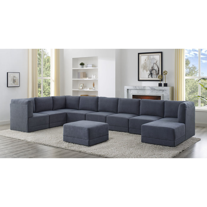 Wade Logan® Towles 10 - Piece Upholstered Sectional & Reviews | Wayfair